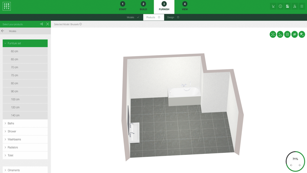 Bathroom 3D Planner | Create a bathroom | smarterBATHROOMS+